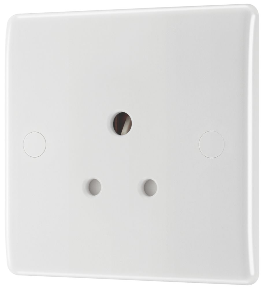 British General 800 Series 5A 1-Gang Unswitched Round Pin Socket White ...