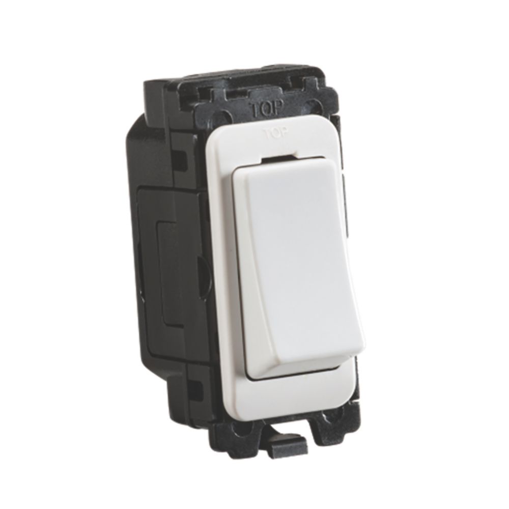 Knightsbridge Curved Edge 20AX Grid Intermediate Switch White - Screwfix