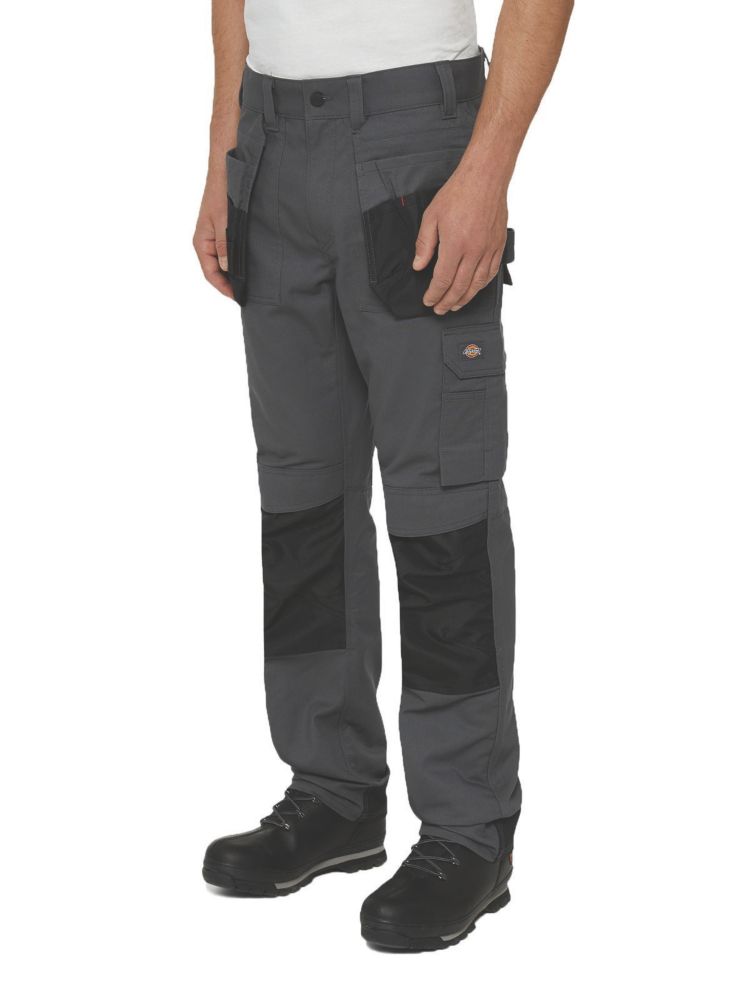 Dickies Multi Pocket Utility Work Trousers Charcoal 36" W 32" L - Screwfix