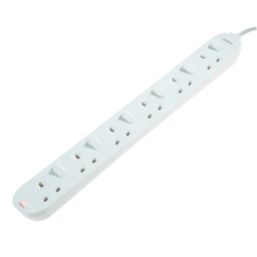 Masterplug 13A 6-Gang Switched Extension Lead 2m - Screwfix