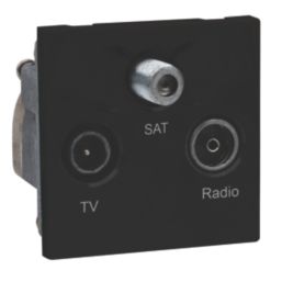 LAP Triplex Modular Multimedia Socket Black - Screwfix