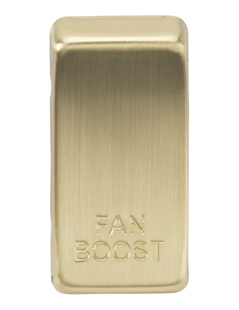 Knightsbridge 'FAN BOOST' Switch Cover Brushed Brass - Screwfix