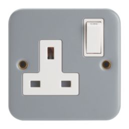 Contactum 13A 1-Gang DP Switched Metal Clad Socket with White Inserts ...