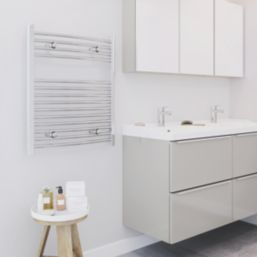 Blyss 700mm x 600mm 859BTU Chrome Curved Towel Radiator - Screwfix