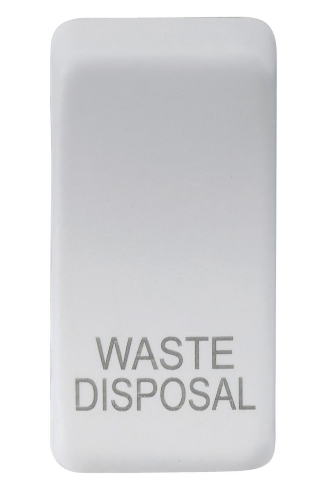 Knightsbridge 'WASTE DISPOSAL' Switch Cover Matt White - Screwfix