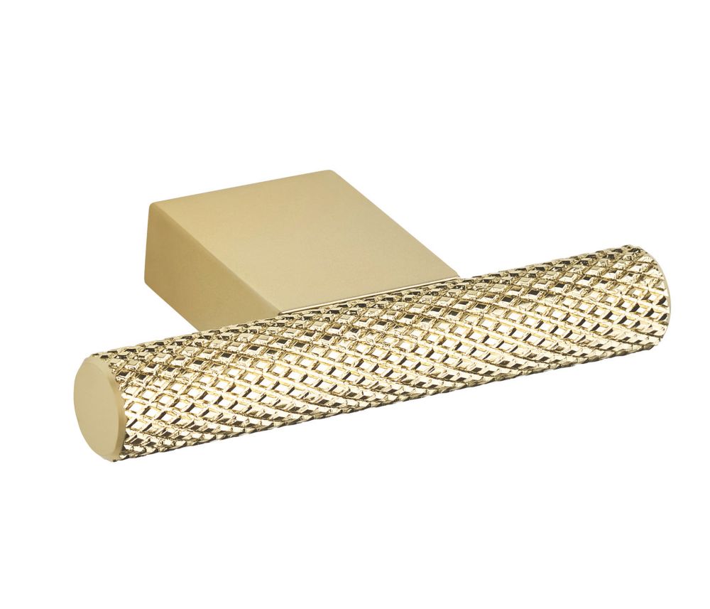 Elite Knobs & Handles Kensington Knurled T-Knob Brushed Brass 60mm ...
