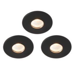 Saxby Vega Round LED Micro Downlights Matt Black 12W 240lm 3 Pack ...