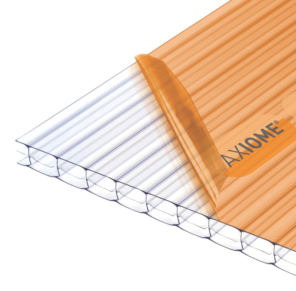 Axiome Twinwall Polycarbonate Roofing Sheet Clear 1050mm x 16mm x ...