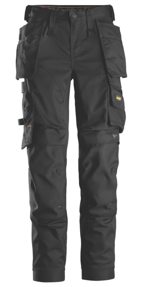 Snickers 6247 Womens Stretch Trousers Black Size 12 31" L - Screwfix