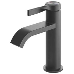 Swirl Ayre Matt Black 165mm Standard Lever Mono Basin Mixer Tap With ...