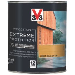 V33 750ml Light Oak Satin Solvent-Based Exterior Wood Stain - Screwfix