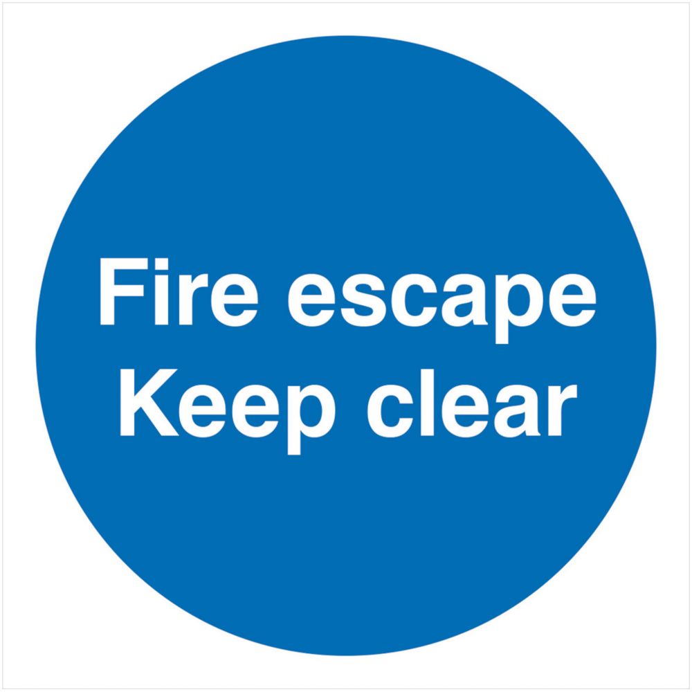 Non Photoluminescent "Keep Clear" Fire Door Sign 100mm x 100mm - Screwfix