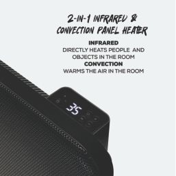 TCP 2000W Electric Portable or Wall-Mounted 2-in-1 Infrared Convection ...