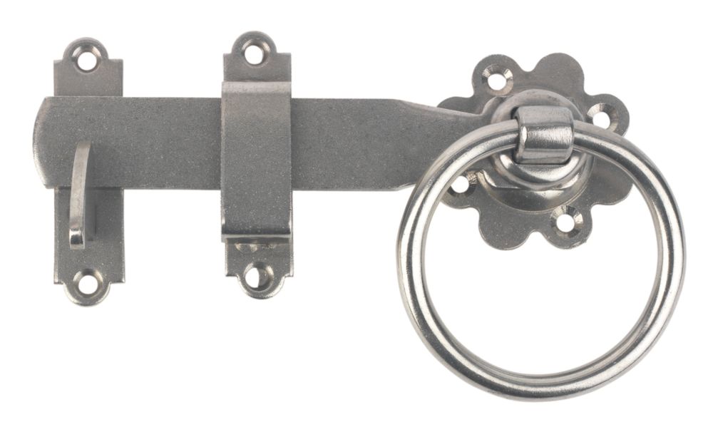 GateMate Ring Gate Latch Silver 190mm - Screwfix