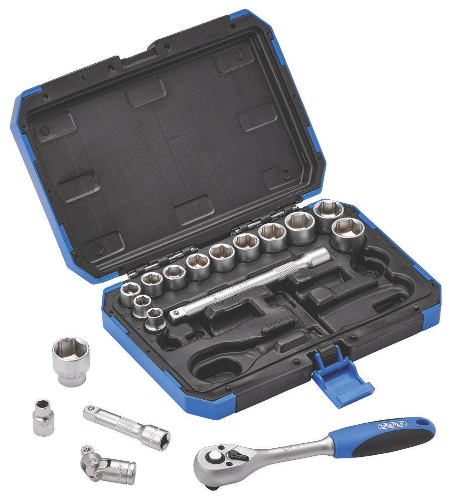 Draper 3/8" Drive Metric Socket Set 18 Pieces - Screwfix