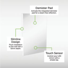 Sensio Odyssey Rectangular Illuminated Bathroom Mirror With 1650lm LED ...