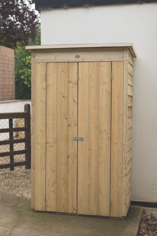 Forest 3' x 1' 6" (Nominal) Pent Overlap Timber Garden Store - Screwfix