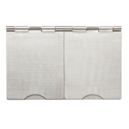 Contactum 3377BSW 13A 2-Gang Unswitched Floor Socket Brushed Steel with ...