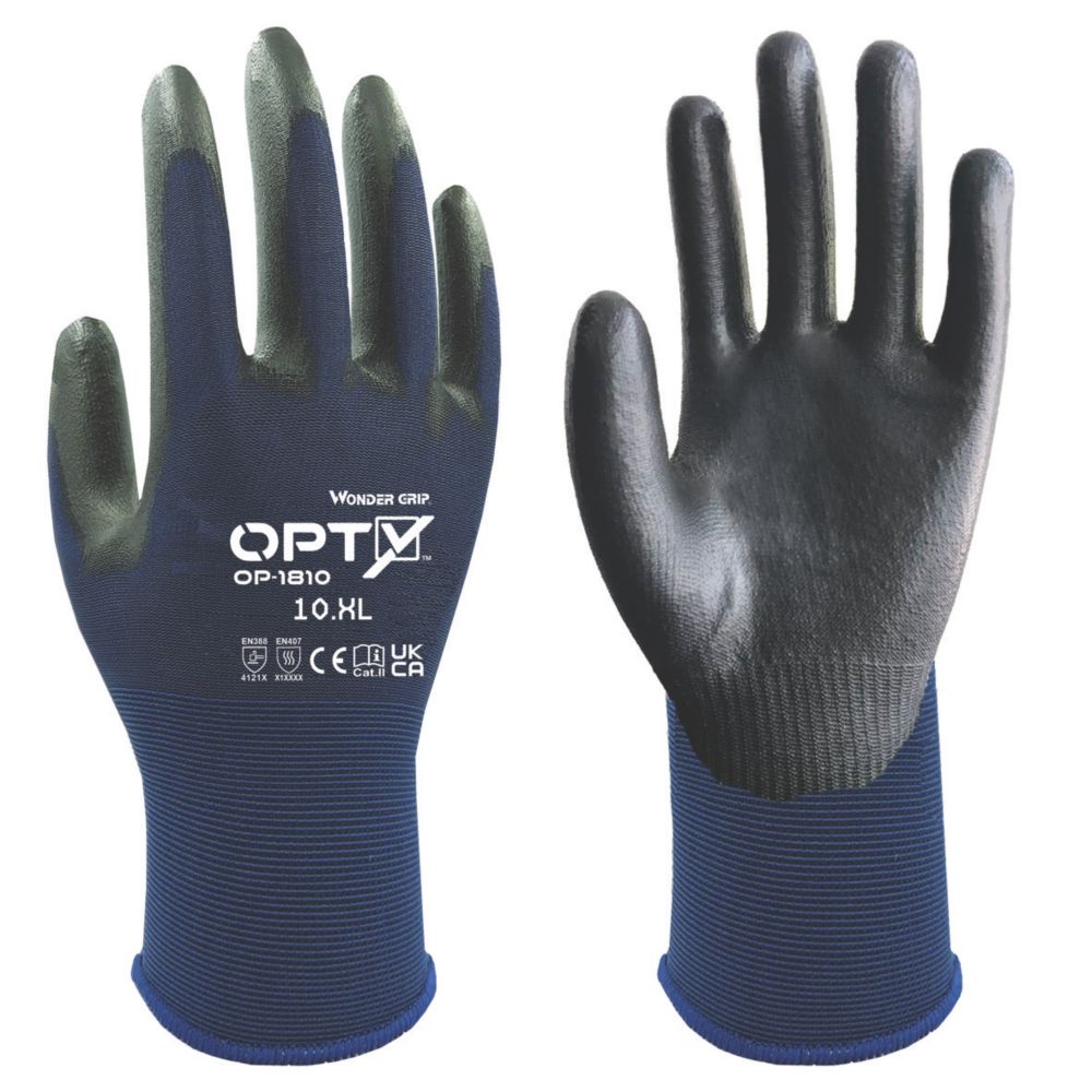 Wonder Grip OP-1810 Opty General Handling Gloves Blue X Large - Screwfix