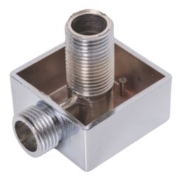 ETAL Veda Square Shower Wall Outlet Elbow Chrome 53mm - Screwfix
