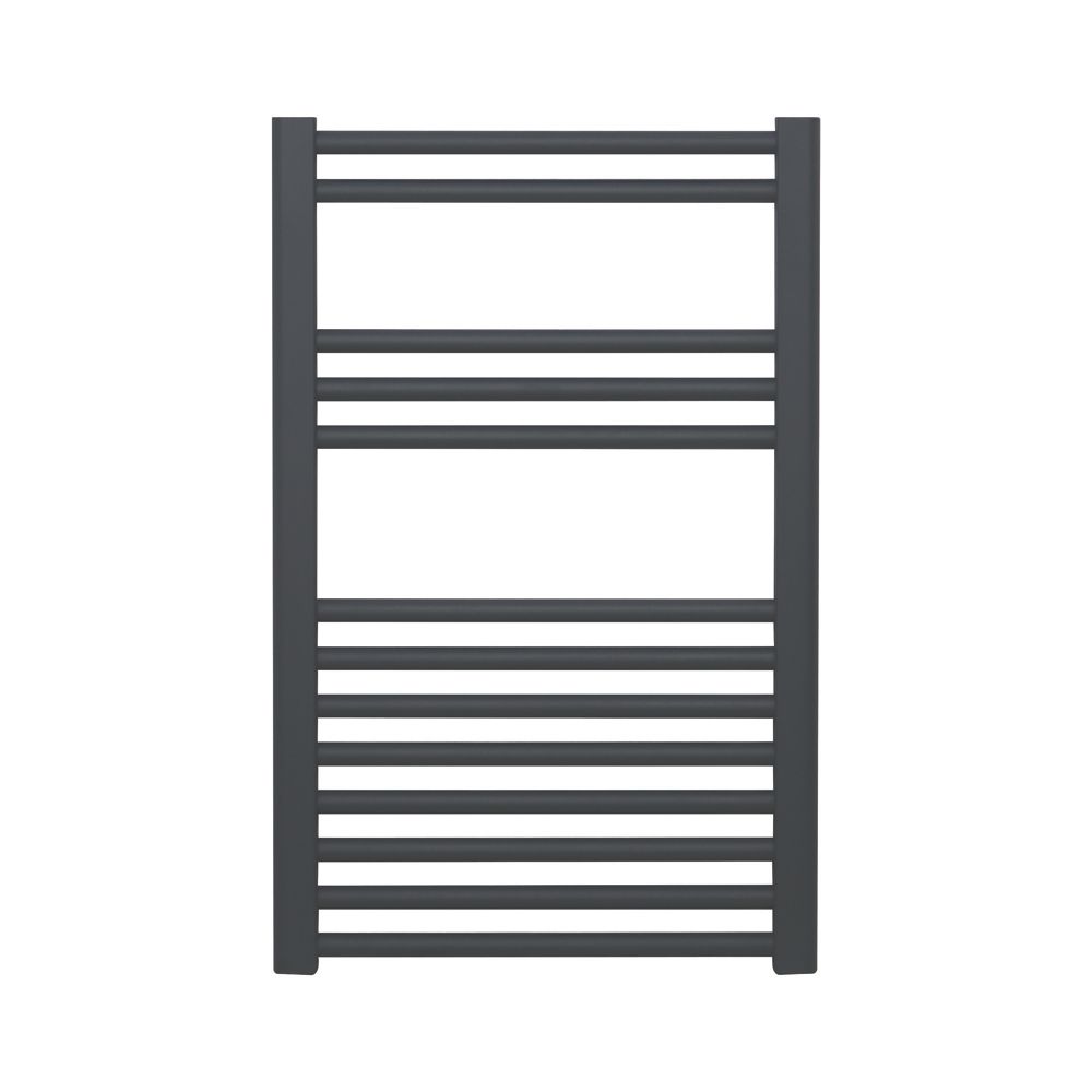 Time 801mm x 500mm 915BTU Anthracite Flat Designer Towel Radiator ...