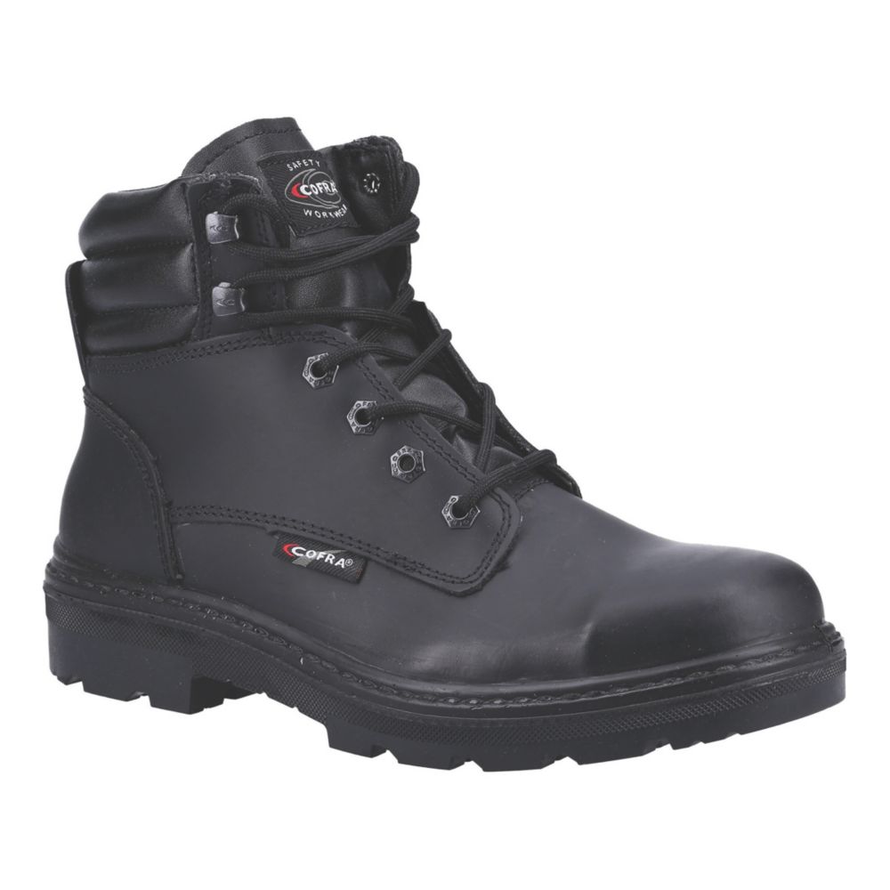 Cofra Hull BIS S3 SRC Size 9 Black Water-Resistant Steel Toe Cap Safety ...