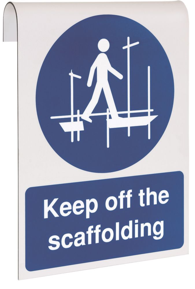 "Keep Off the Scaffolding" Sign 500 x 300mm | Safety Signs | Screwfix.com