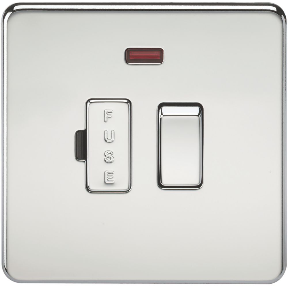 Knightsbridge 13A Switched Fused Spur with LED Polished Chrome - Screwfix