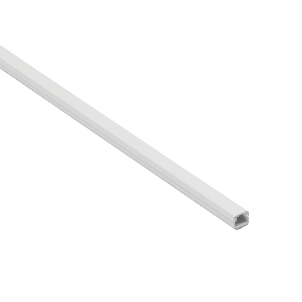 D-Line PVC White Rectangular Trunking Length 10mm x 8mm x 2m - Screwfix