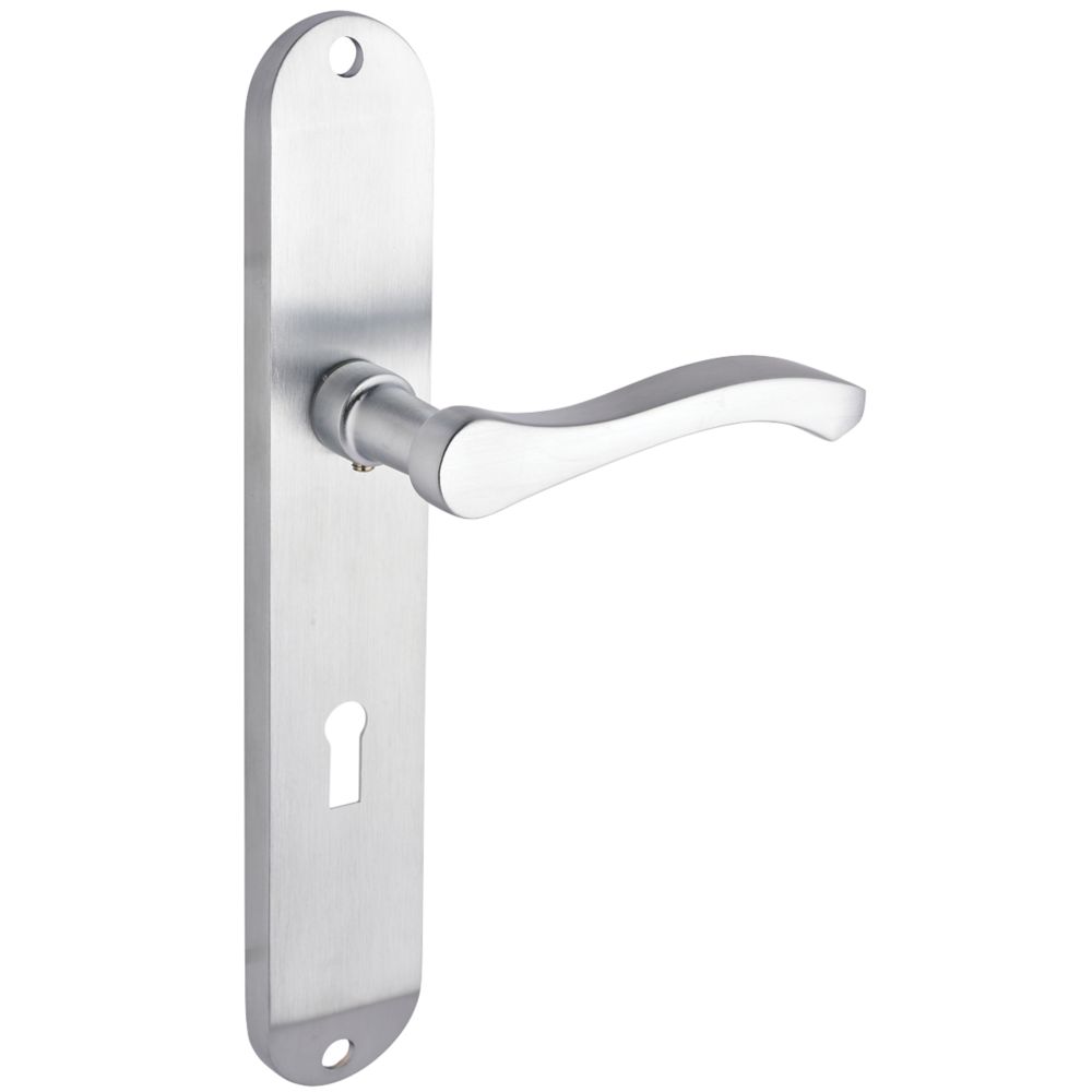 Smith & Locke Bigbury Fire Rated Lever Lock Door Handles Pair Brushed ...