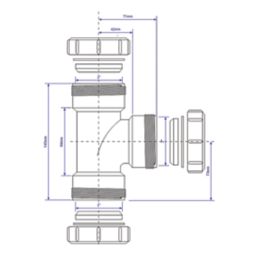 McAlpine V15M Compression Waste Tee White 50mm - Screwfix