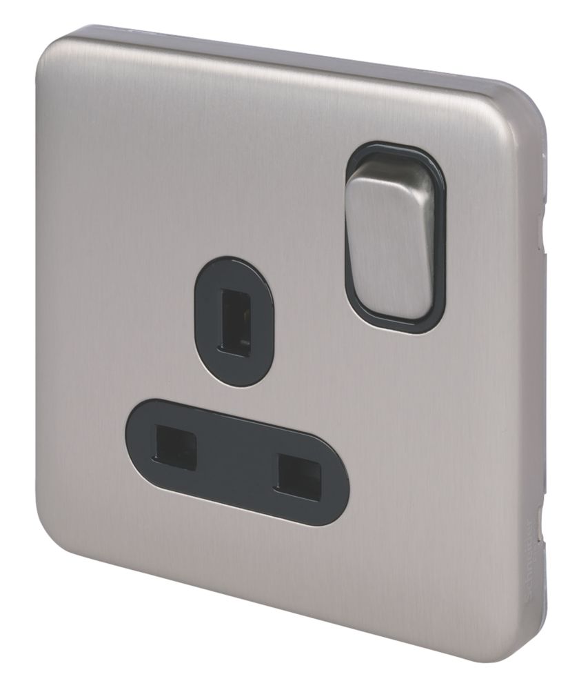 Schneider Electric Lisse Deco 13A 1-Gang DP Switched Plug Socket ...