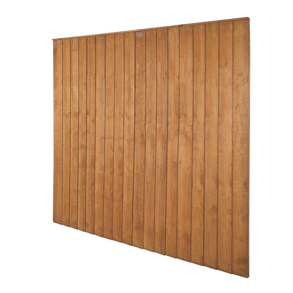 Forest Vertical Board Closeboard Fence Panels Golden Brown 6' x 6' Pack ...