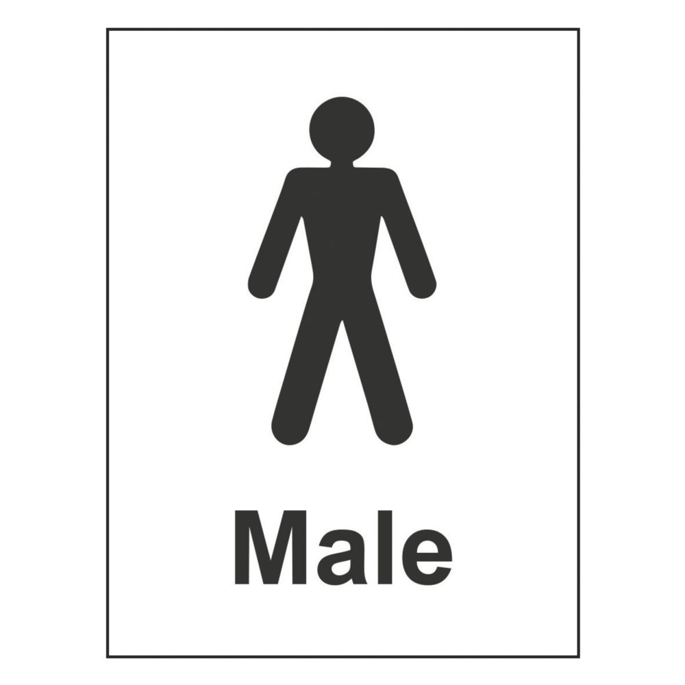 Essentials "Male" Toilet Door Sign 200mm x 150mm - Screwfix
