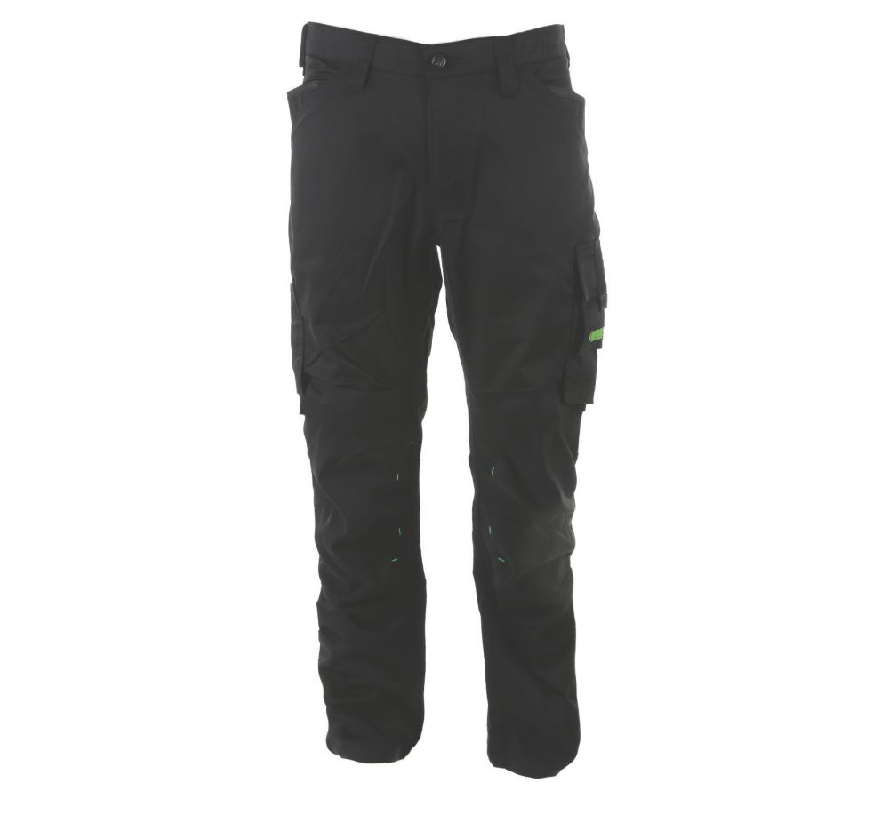 Apache Bancroft Work Trousers Black/Grey 32" W 29" L - Screwfix