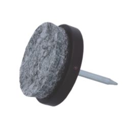 Fix-O-Moll Brown Round Pinned Felt Gliders 24mm x 24mm 16 Pack - Screwfix