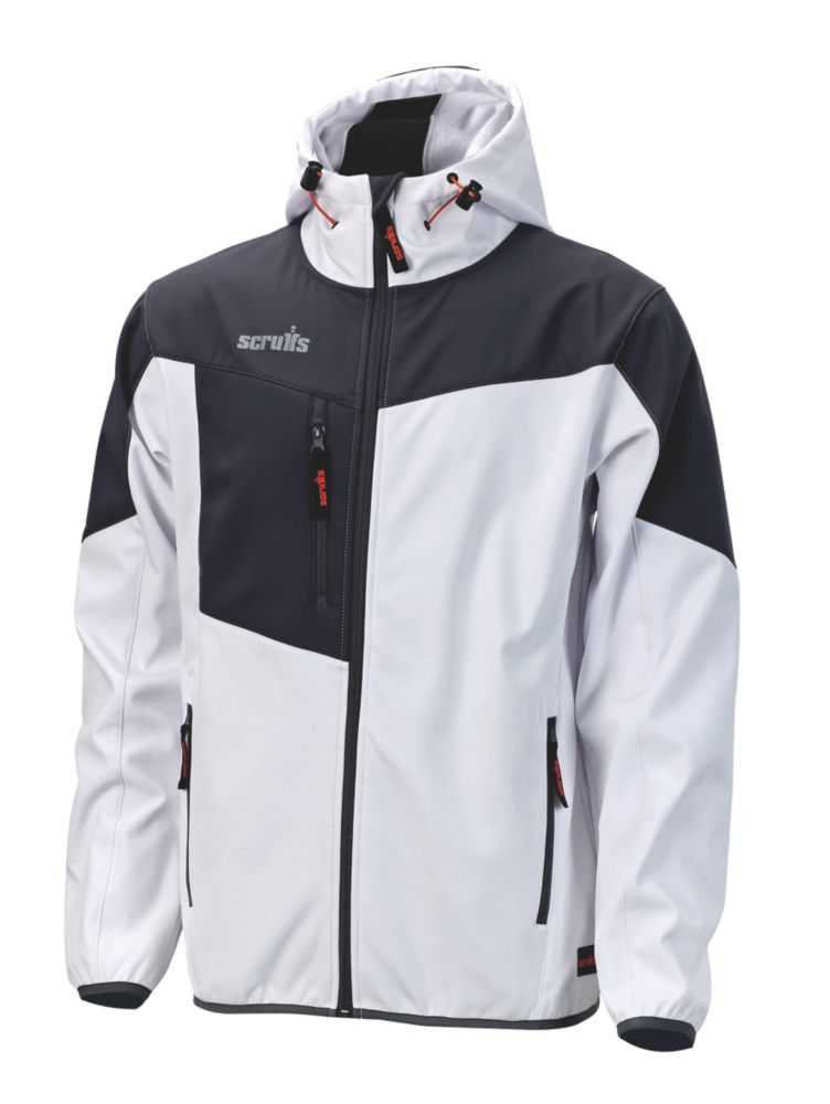 Scruffs Worker Softshell Jacket White / Graphite Small 40" Chest - Screwfix