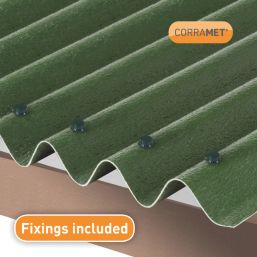 Corramet COR808GR Corrugated Roofing Sheet Green 4000mm x 2.8mm x 950mm ...