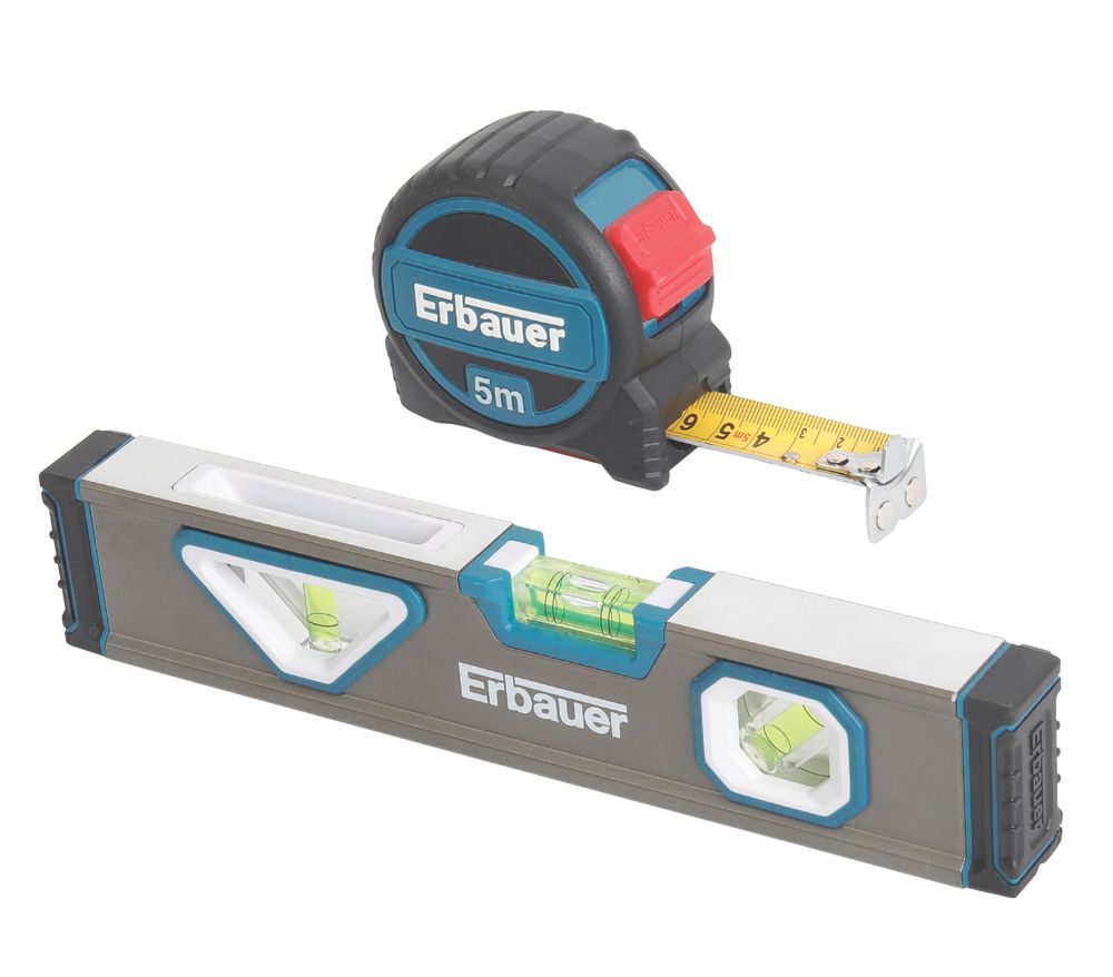 Erbauer Tape Measure & Torpedo Level Twin Pack - Screwfix