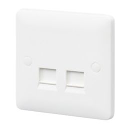 MK Base 1-Gang Double RJ45 Ethernet Socket White - Screwfix