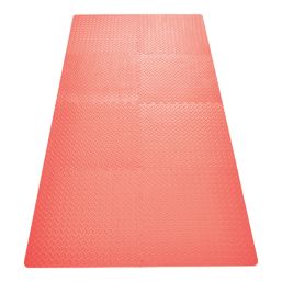 Essentials Interlocking Floor Tiles Red 10mm 8 Pack - Screwfix