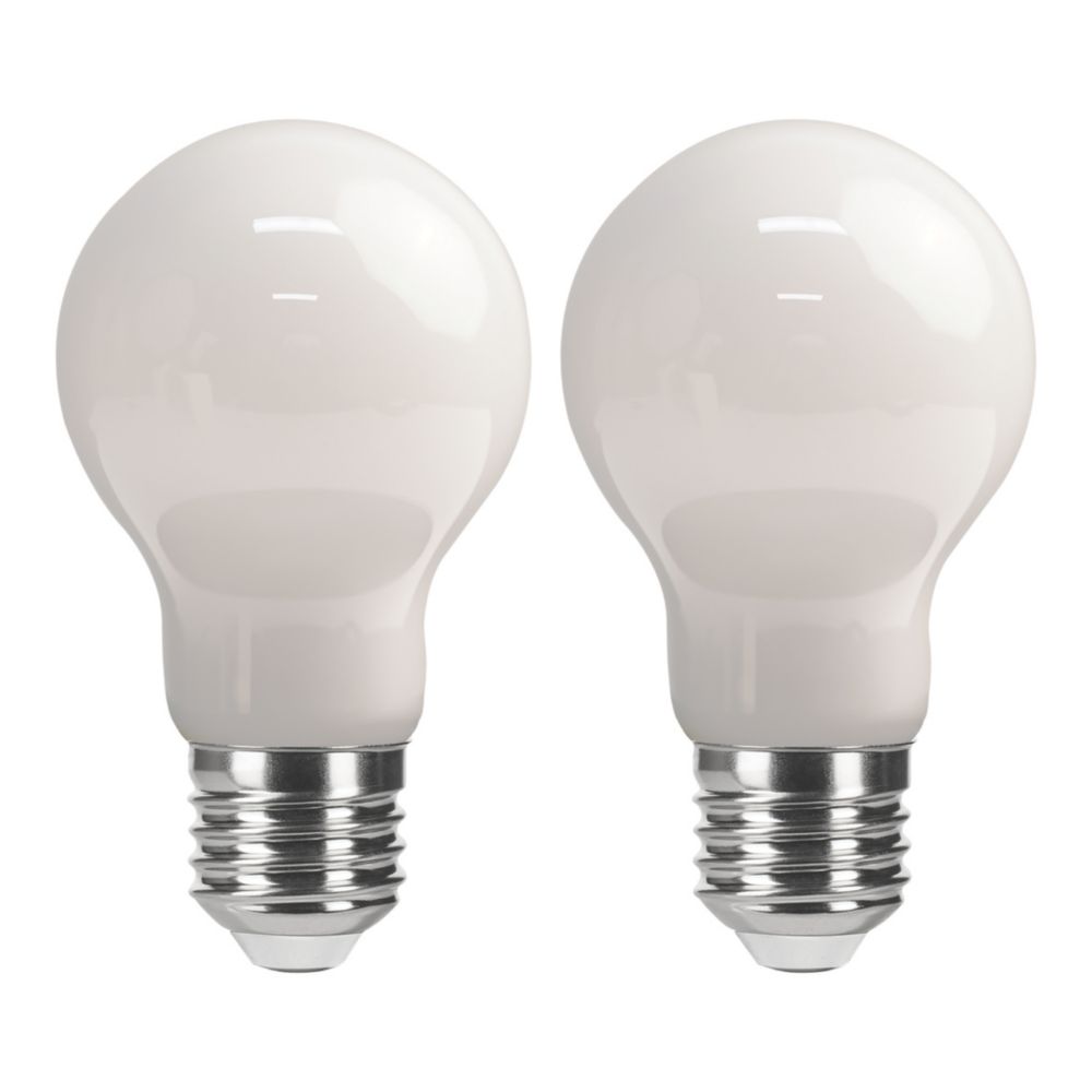 LAP E27 A60 LED Light Bulb Milky 806lm 3.8W 2 Pack - Screwfix