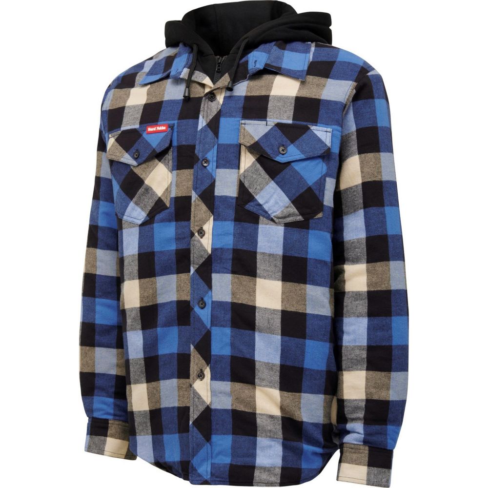 Hard Yakka Quilted Flannel Shacket Blue Large 40" Chest - Screwfix