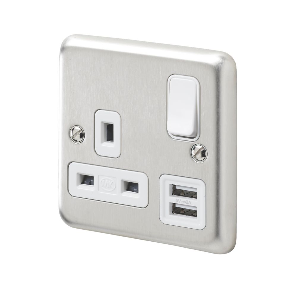 MK Contoura 13A 1-Gang DP Switched Socket + 2A 10.5W 2-Outlet Type A ... MK Contoura 13A 1-Gang DP Switched Socket + 2A 10.5W 2-Outlet Type A ...