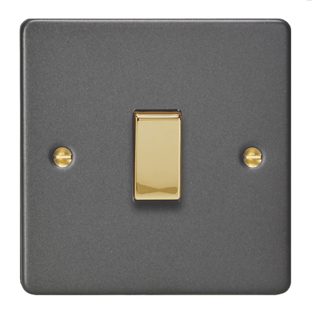 Varilight 10A 1-Gang Intermediate-Way Light Switch Graphite Grey with ...