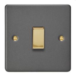Varilight 10A 1-Gang Intermediate-Way Light Switch Graphite Grey with ...