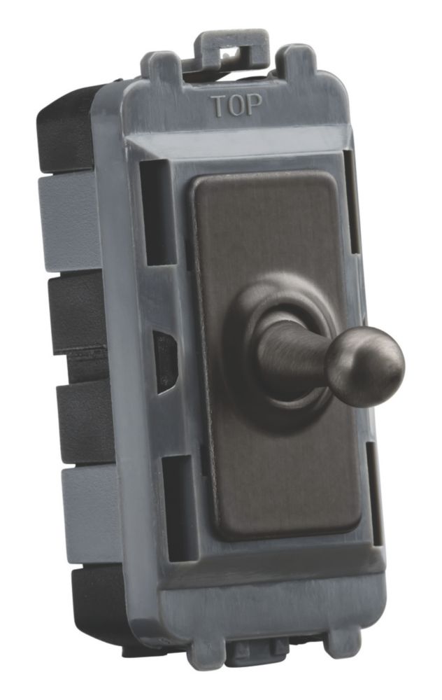 Knightsbridge 20AX Grid Intermediate Toggle Switch Smoked Bronze - Screwfix