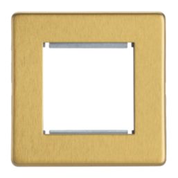 Contactum Lyric 2-Module Modular Faceplate Brushed Brass - Screwfix