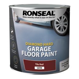 Ronseal 2.5Ltr Tile Red Satin Heavy Duty Garage Floor Paint - Screwfix