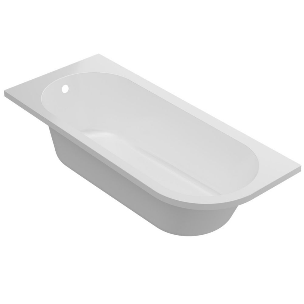 Georgia Shower Bath Left-Hand Acrylic No Tap Holes 1700mm - Screwfix